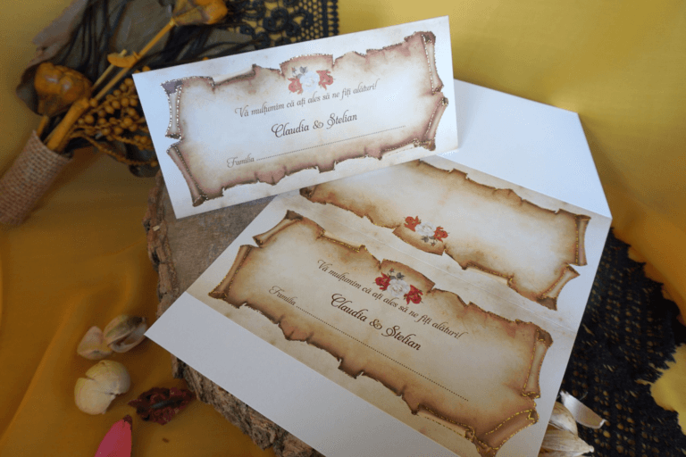 Plicuri bani elegante nunta 9 x 20cm maro | Super Pret - eMarturii